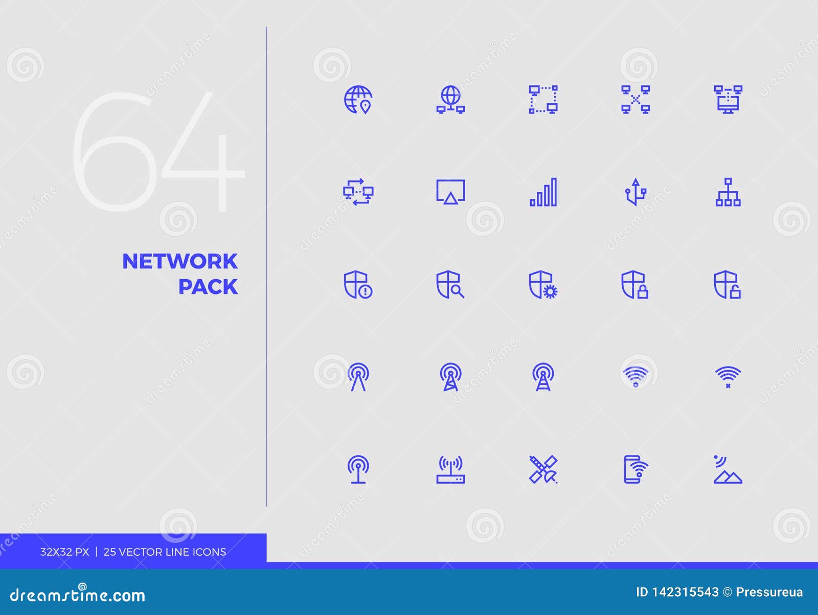 Vector Line Icons Network Pack Stock Vector - Illustration of global ...