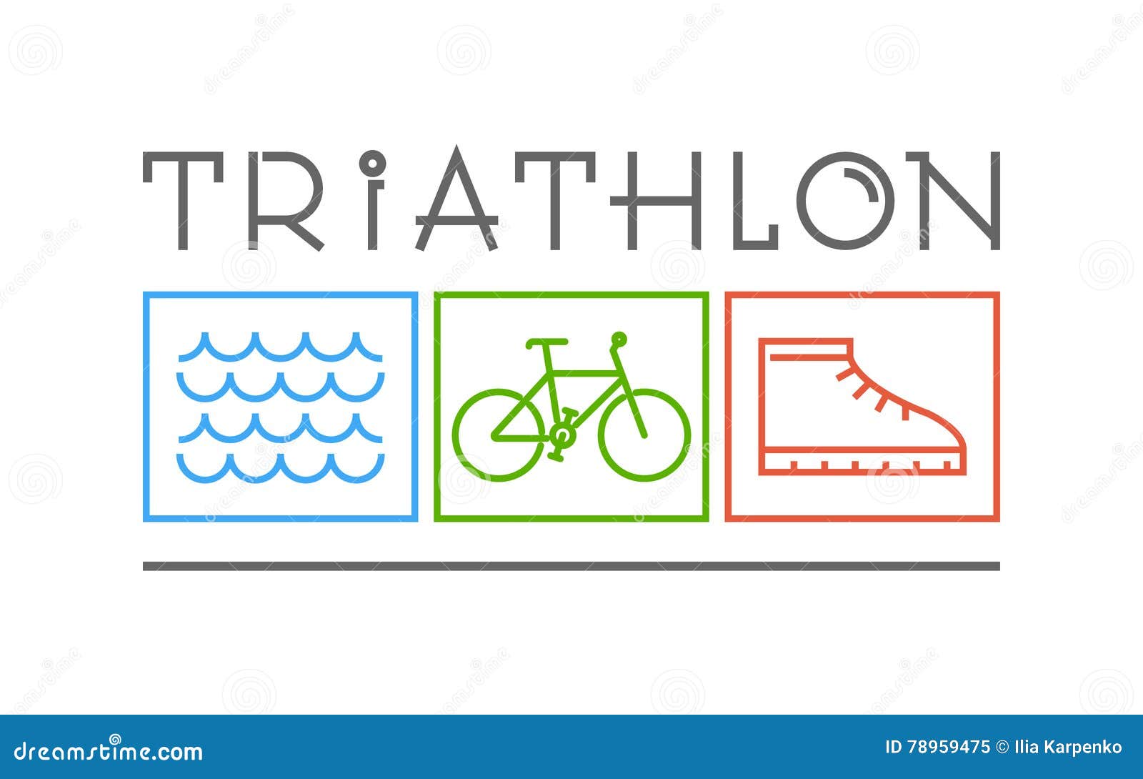 Vector Triathlon Logo. Stock Photo | CartoonDealer.com #78959358