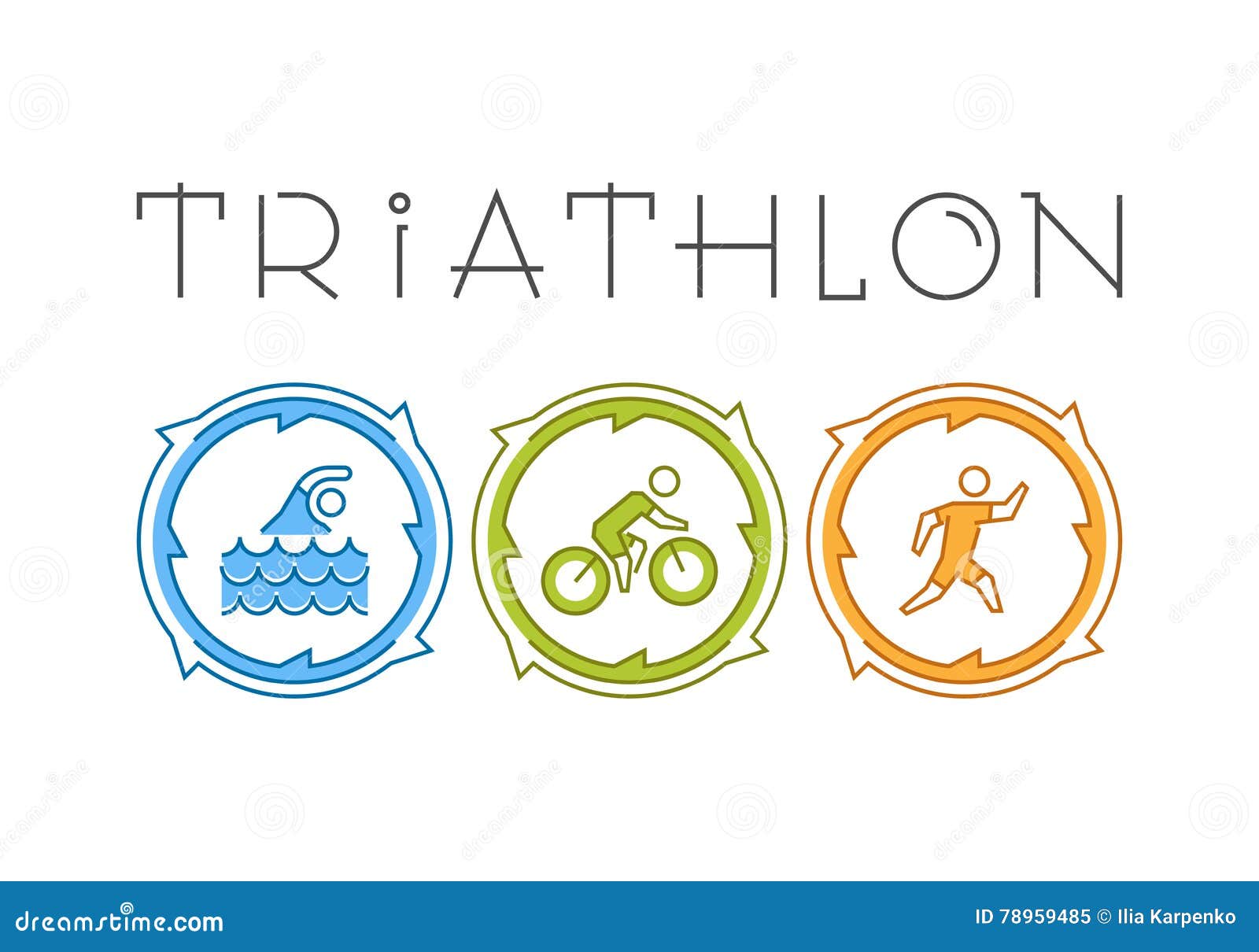 Vector Triathlon Logo. Stock Image | CartoonDealer.com #78959365