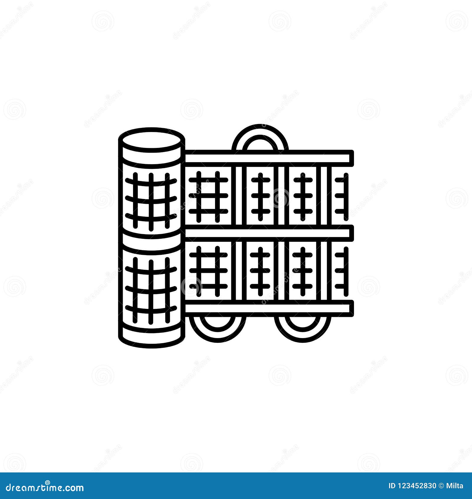 Vector Line Illustration of Floor Heating System. Electric Radiant ...