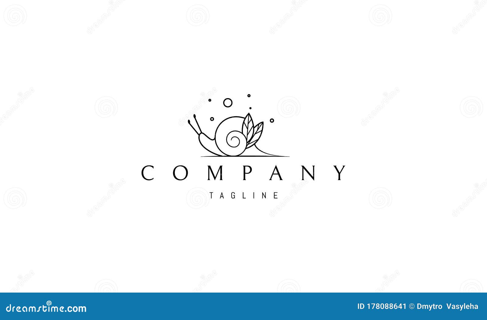 Vector Line Logo on Which an Abstract Image of a Snail with Leaves ...