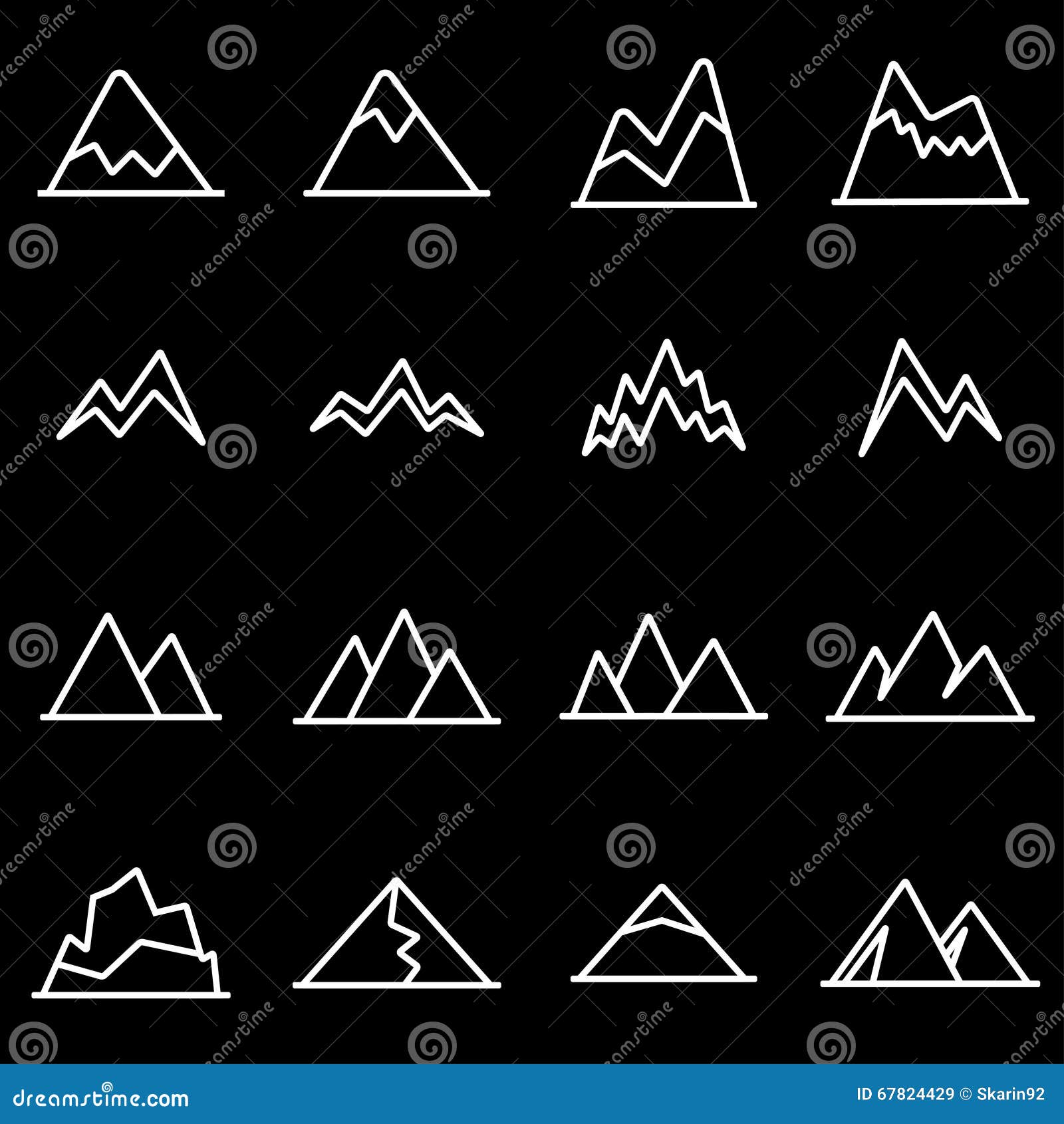 Line Art Mountains/Abstract Image Of Mountains Vector Or Color ...