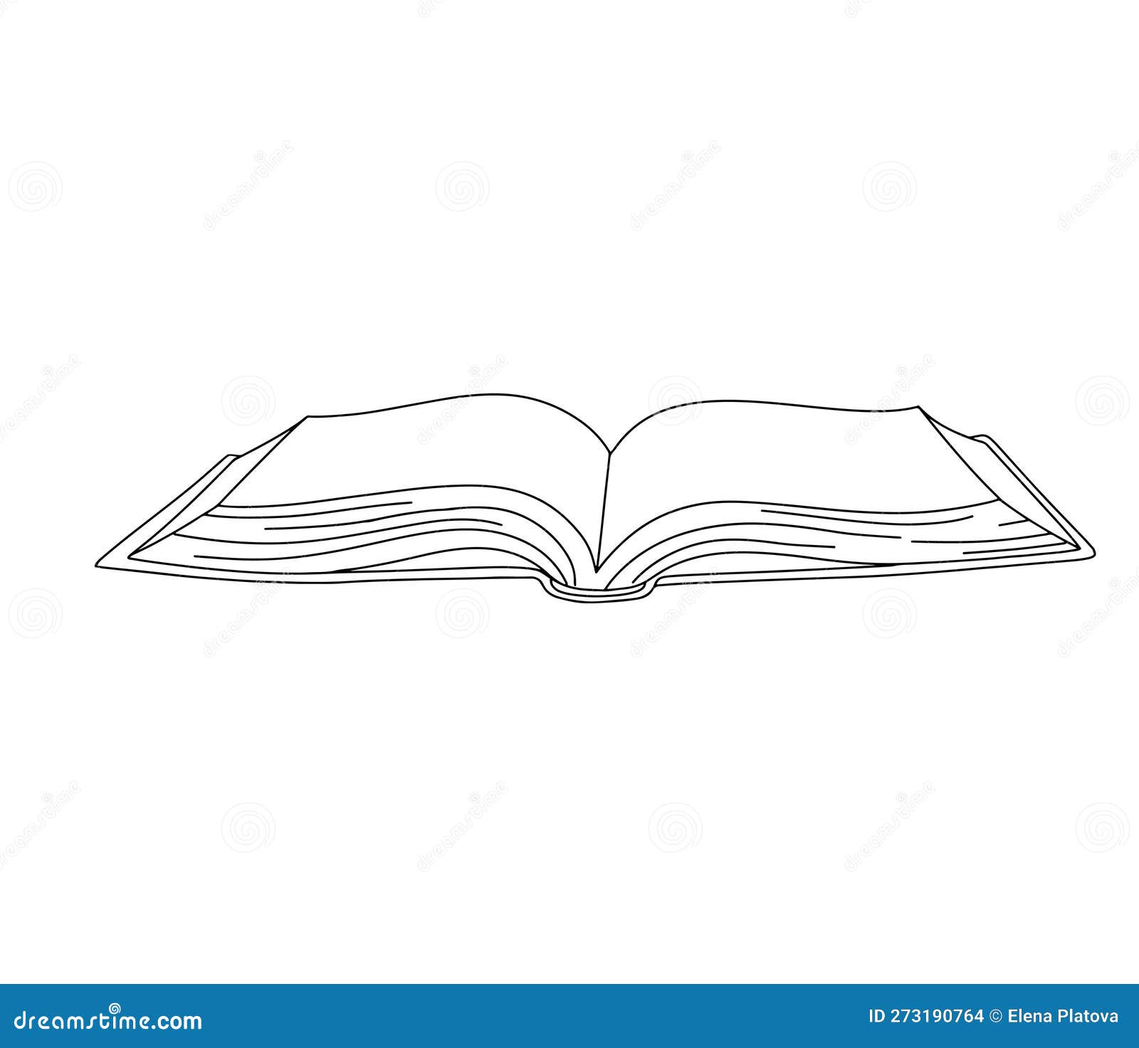 Vector Line Open Book. Outline Illustration Isolated on White Stock ...