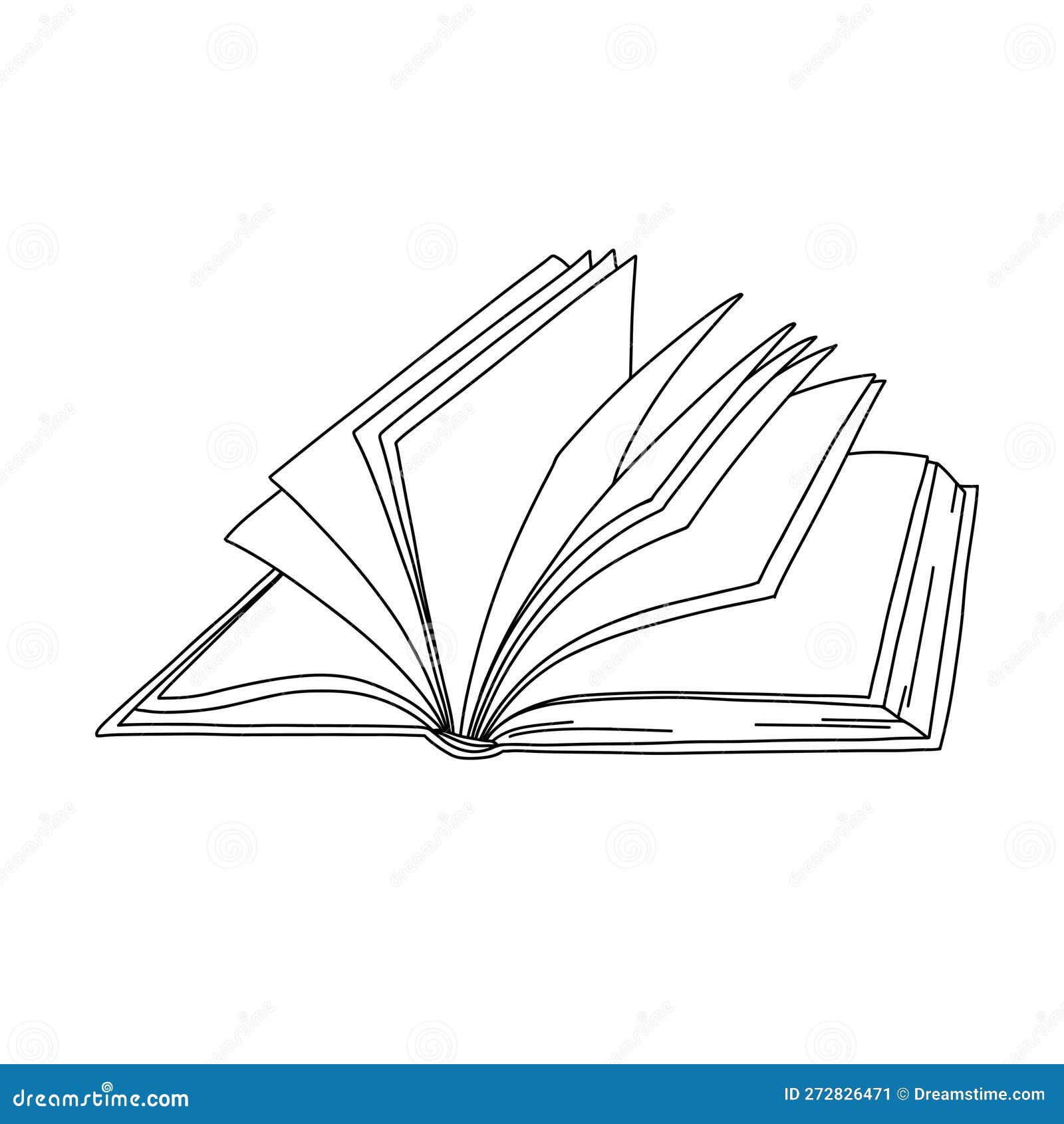 Vector Line Open Book Outline Illustration Isolated On White Stock Vector Illustration Of
