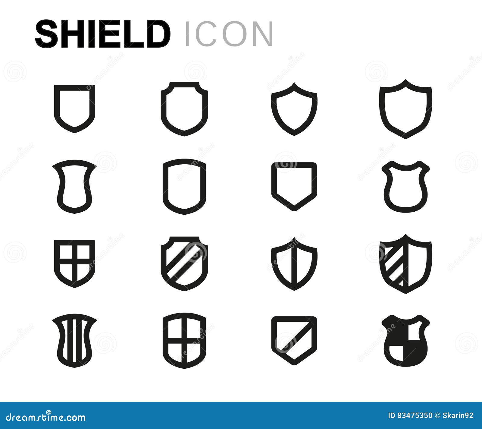 Line Shield Icon Vector Collage | CartoonDealer.com #214440903