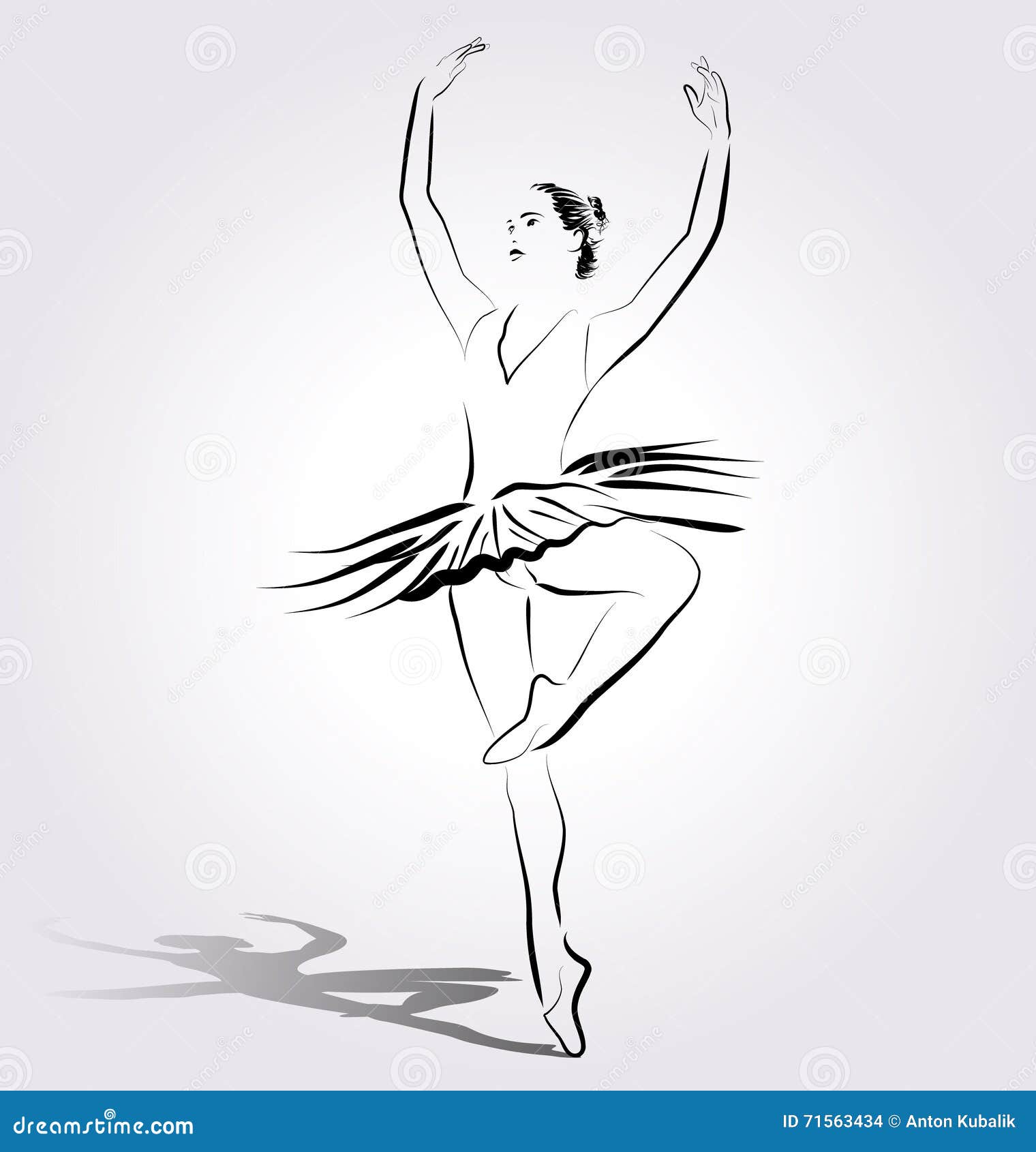 Vector Line Sketch of a Ballerina Stock Vector - Illustration of ...