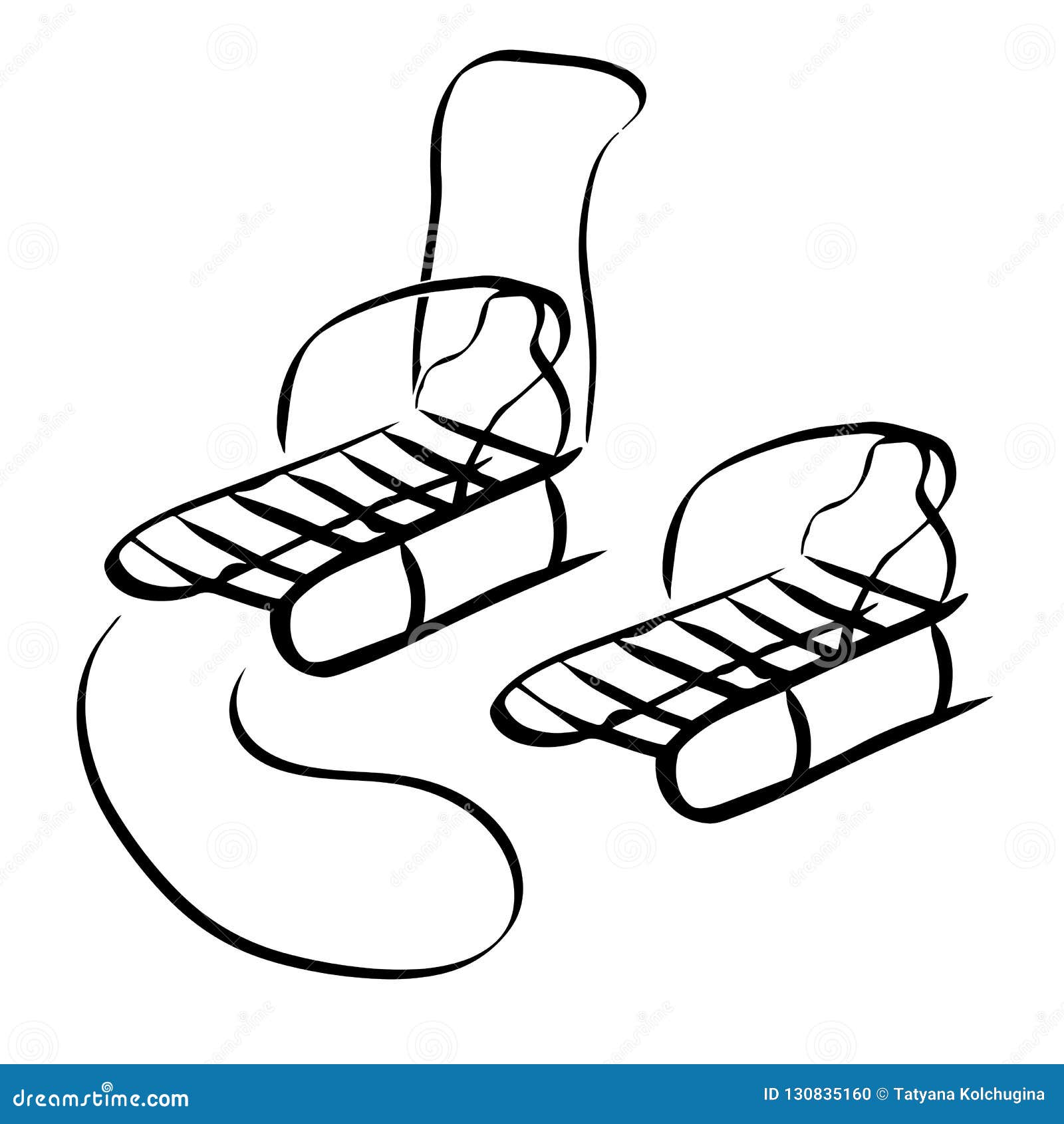 Vector Line Sketch of Stylized Sledge Stock Illustration - Illustration ...