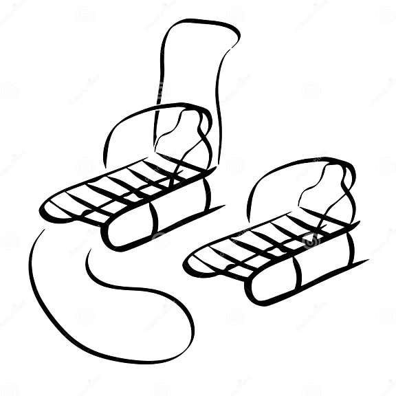 Vector Line Sketch of Stylized Sledge Stock Illustration - Illustration ...
