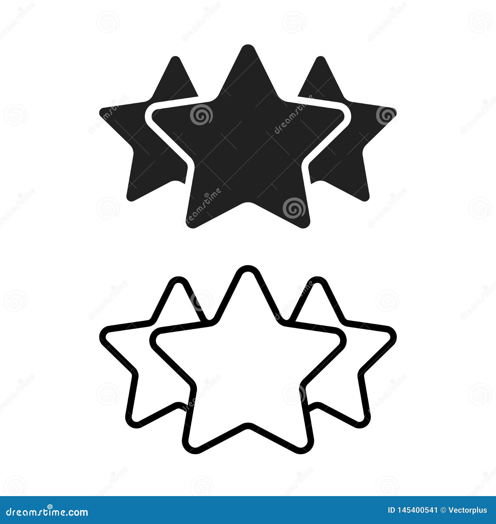 Vector Line Stars Outline Icon. Feedback Rating Concept Illustration ...