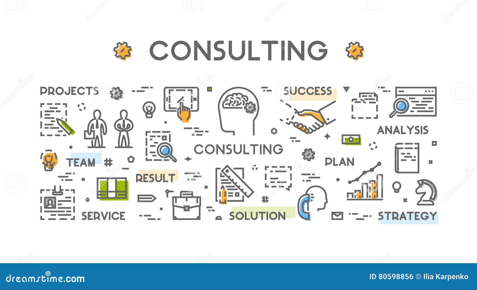 Vector Line Symbol for Business Consultation. Stock Illustration ...