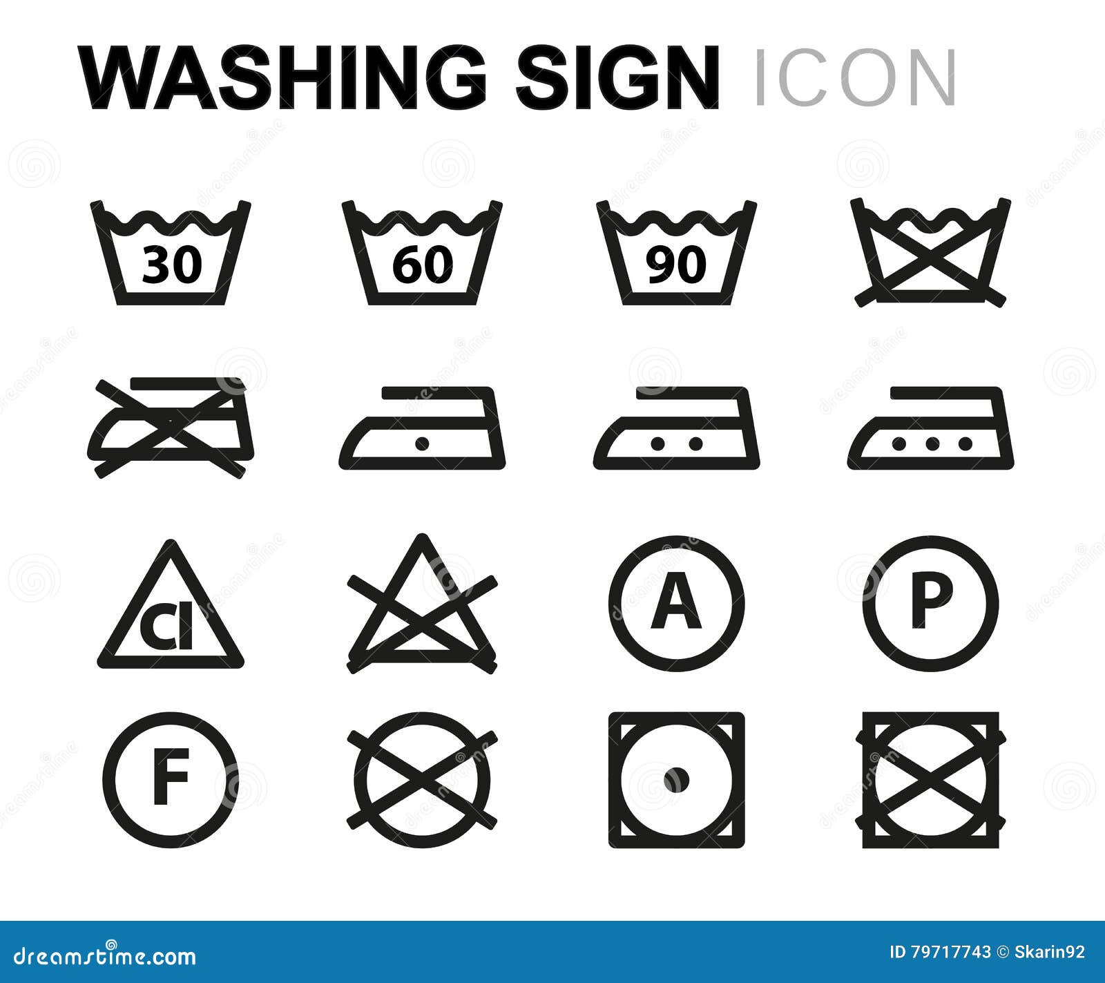 Vector Line Washing Signs Line Usb Icons Set Stock Illustration ...