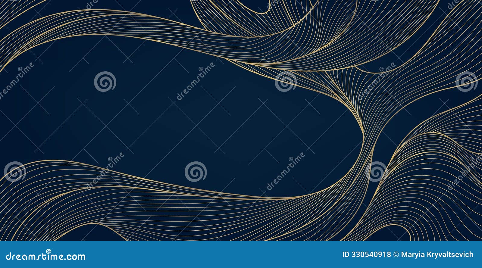 Vector Line Wave Art Pattern, Gold Abstract Luxury Background, Premium ...