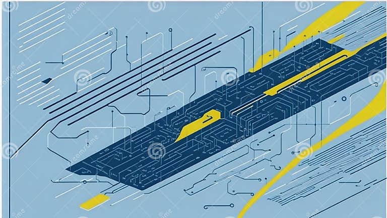 Vector Line Web Banner for Computer Science. Linear Modern Concept ...