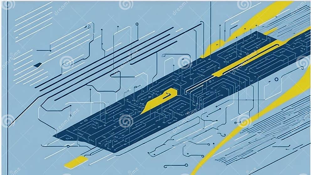 Vector Line Web Banner for Computer Science. Linear Modern Concept ...