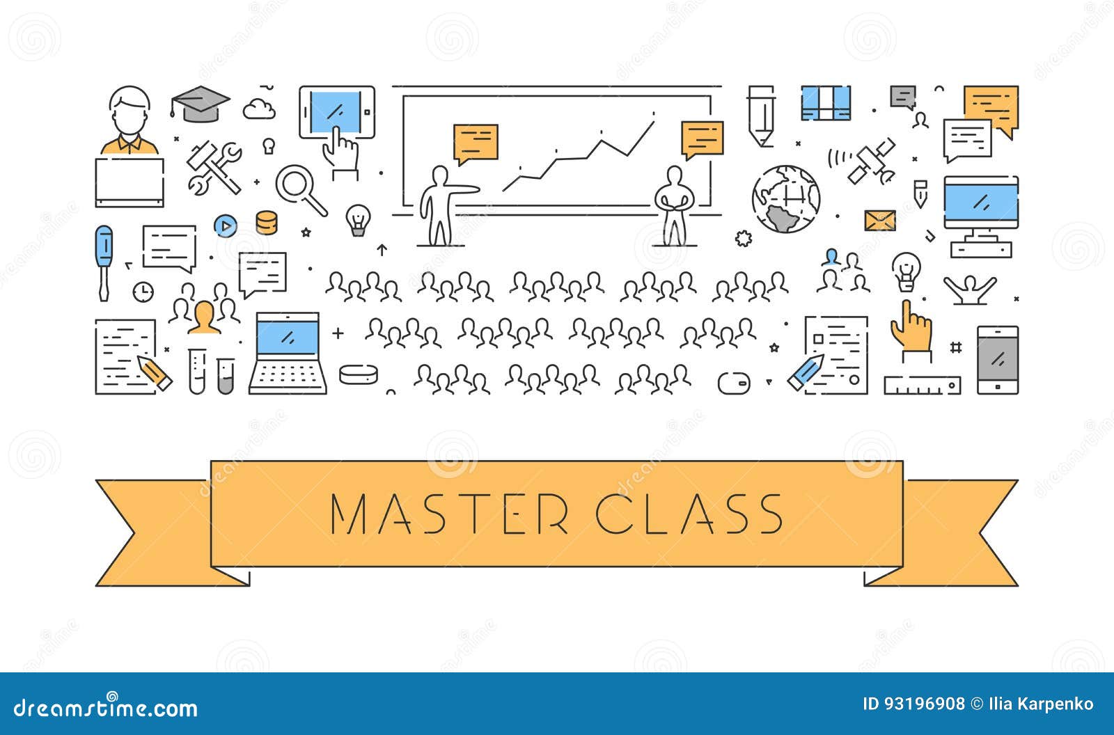 Vector Line Web Banner for Master Class Stock Illustration ...