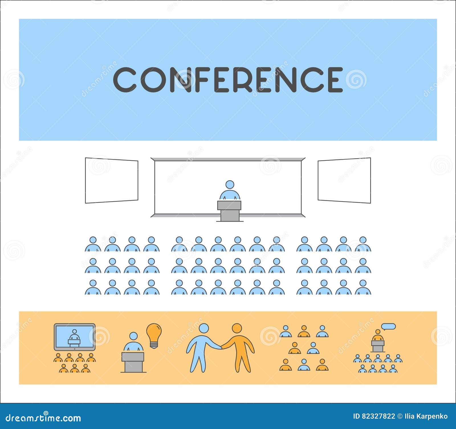Vector Line Web Concept for Conference Stock Illustration ...