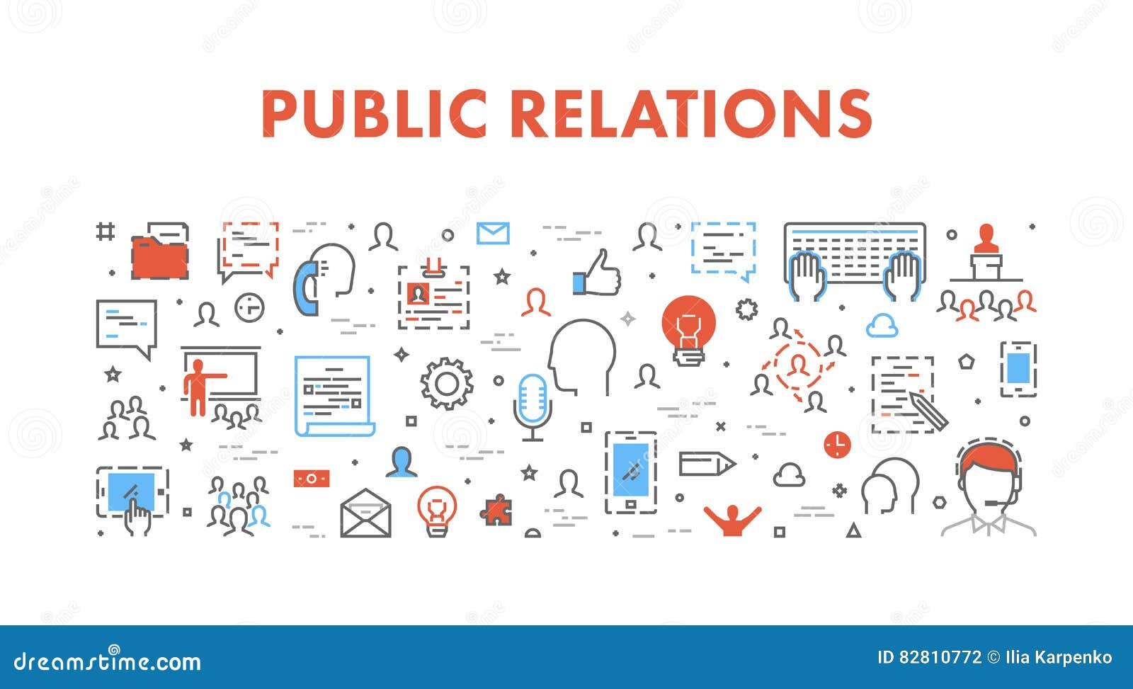 Vector Line Web Concept for Public Relations Stock Illustration ...