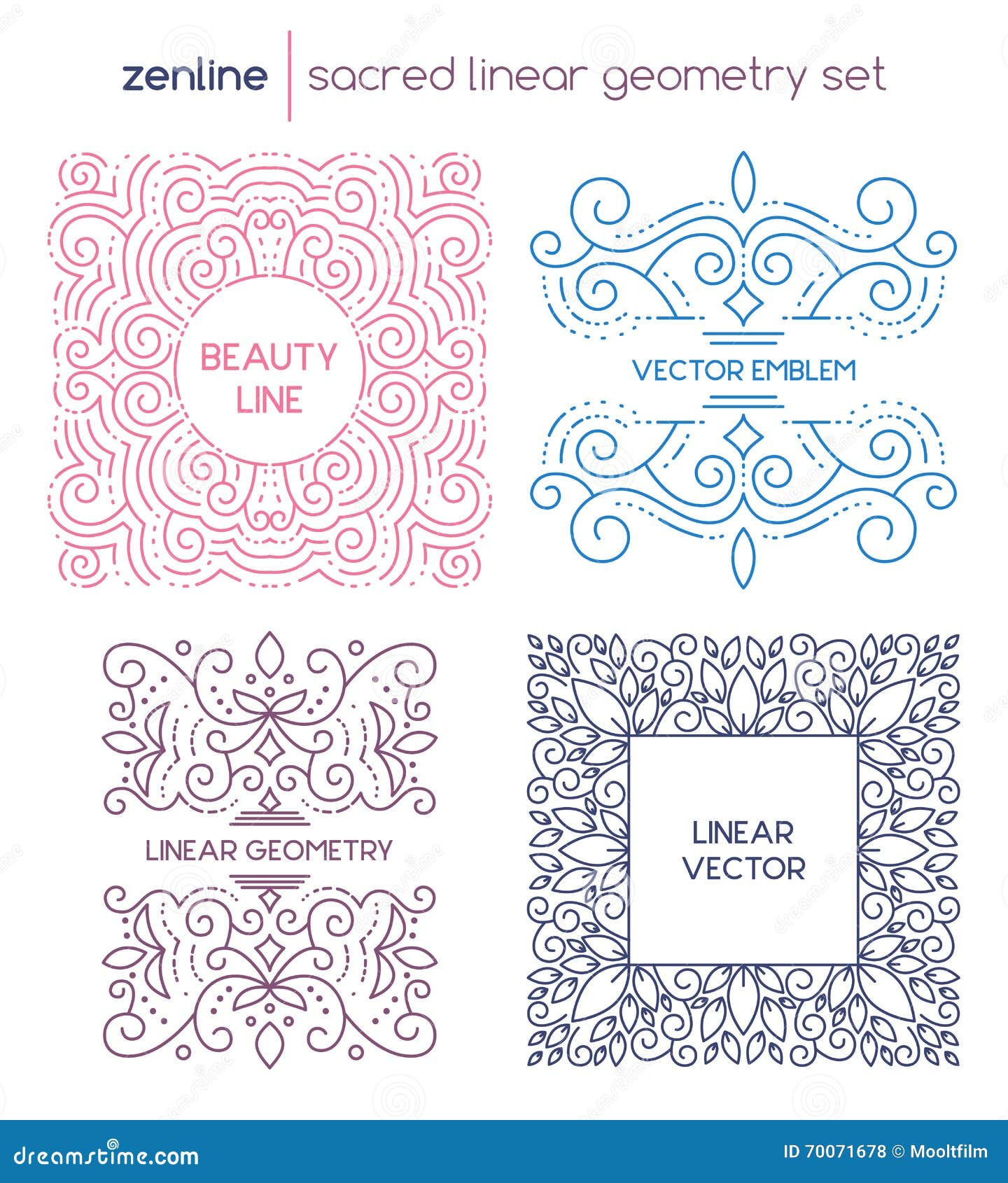 Vector Linear Abstract Emblems Stock Vector - Illustration of outline ...