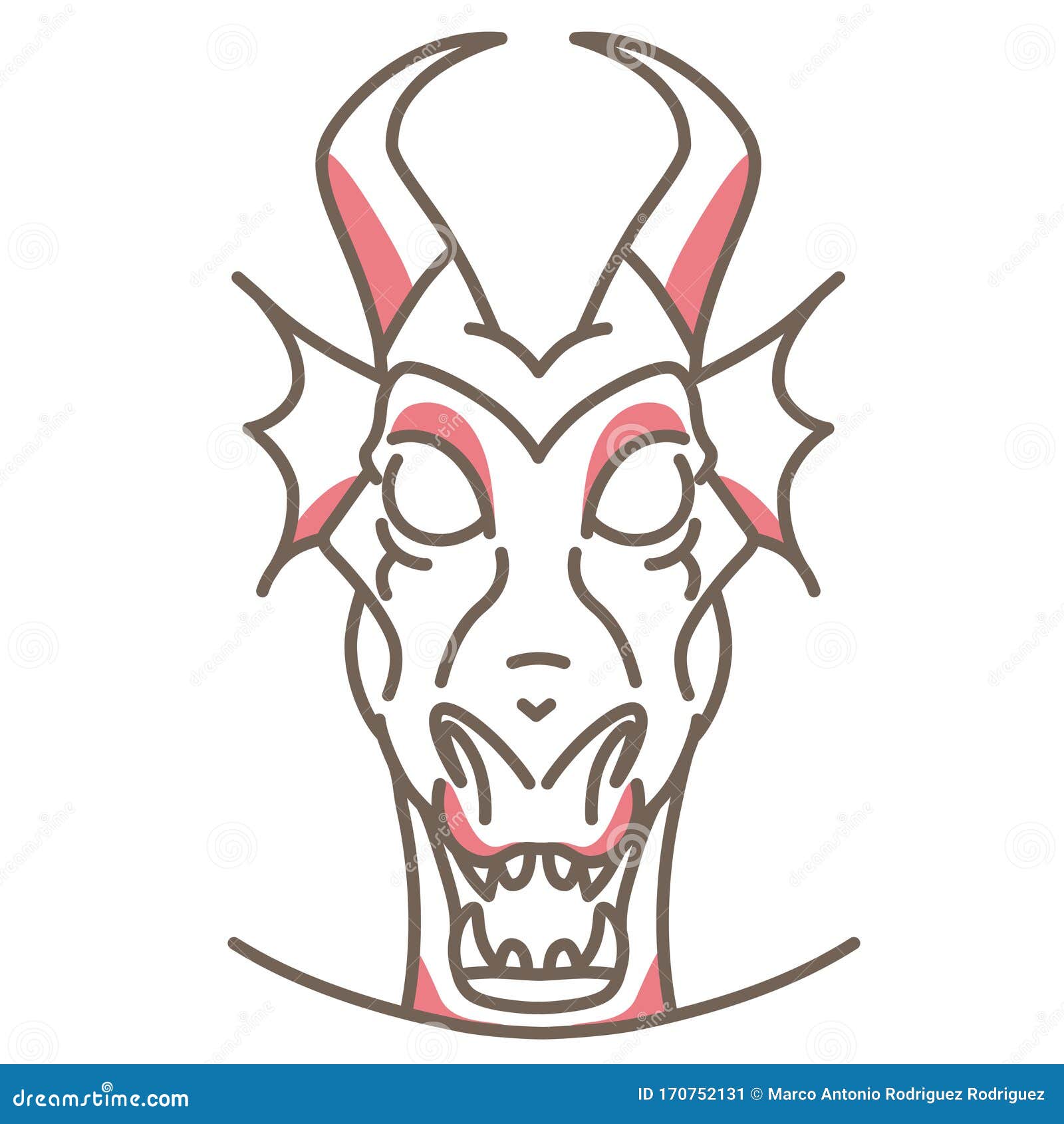 Vector Linear Art Dragon Illustration Icon Isolated Stock Illustration ...