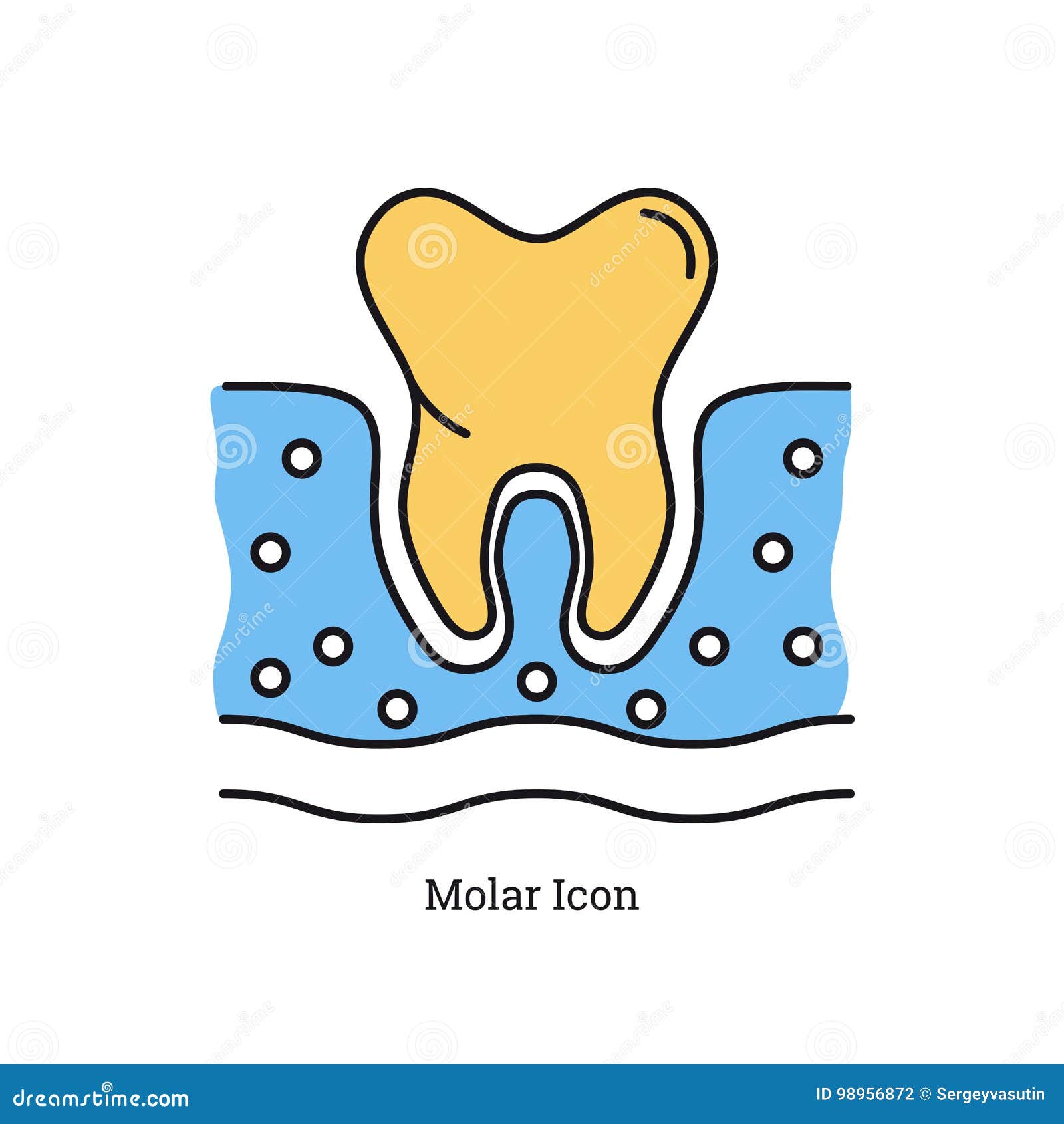 Linear Isolated Icon - Molar Icon Stock Vector - Illustration of ...