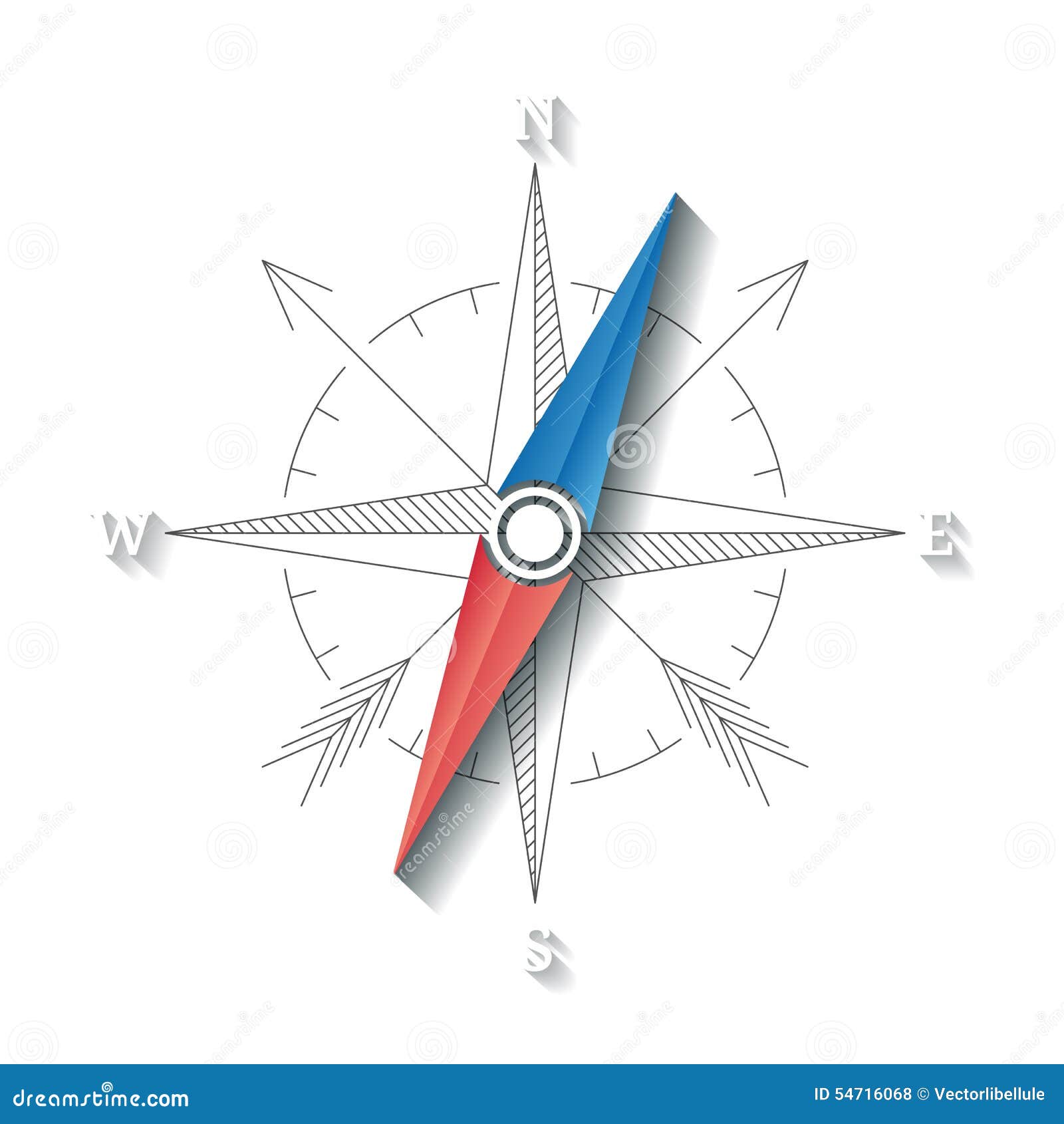 Vector Linear Compass Concept Stock Vector - Illustration of line ...