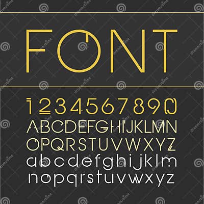 Vector Linear Font. Line Style Font with a Numeral Stock Vector ...
