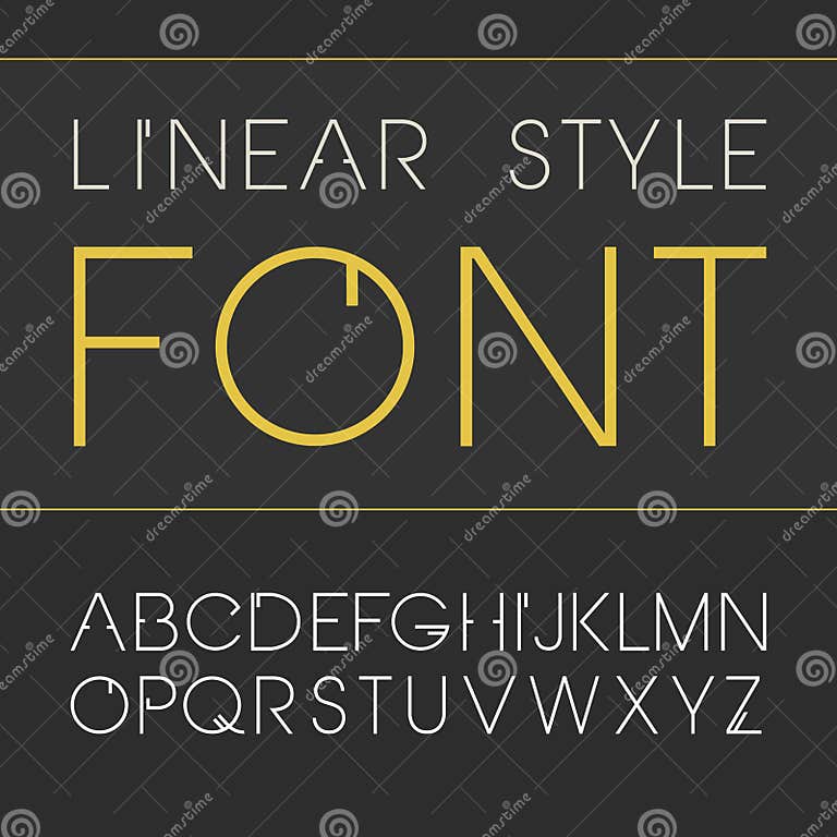 Vector linear font stock vector. Illustration of fonts - 61993786