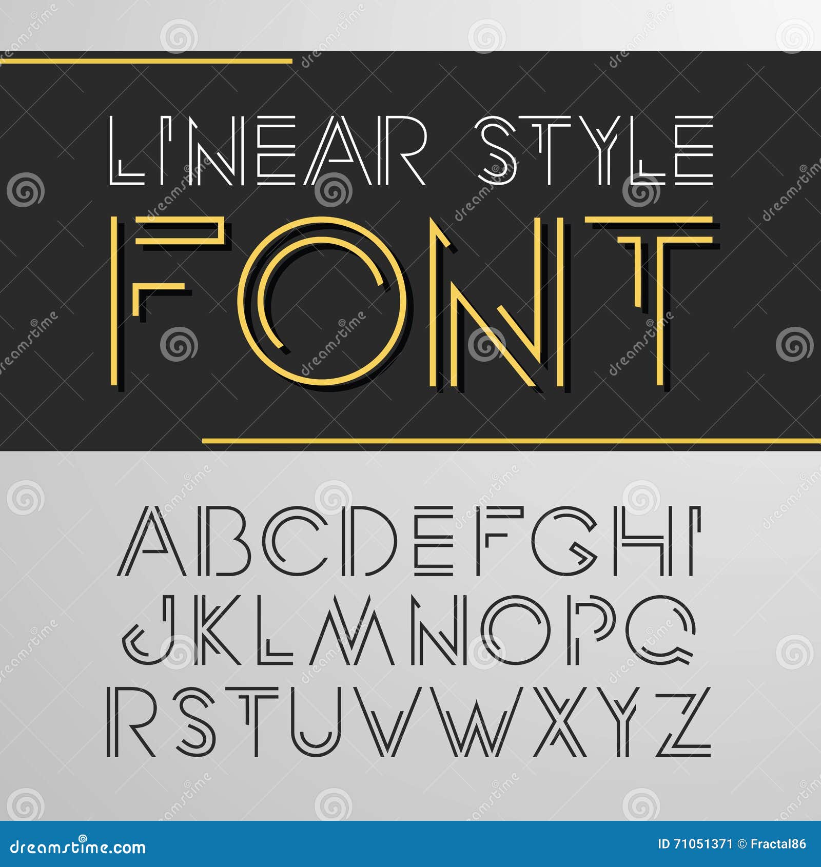 Vector Linear Font - Simple and Minimalistic Alphabet in Line Style ...