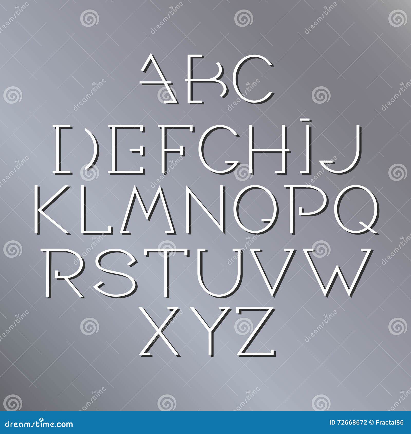 Vector Linear Font - Simple and Minimalistic Alphabet in Line Style ...
