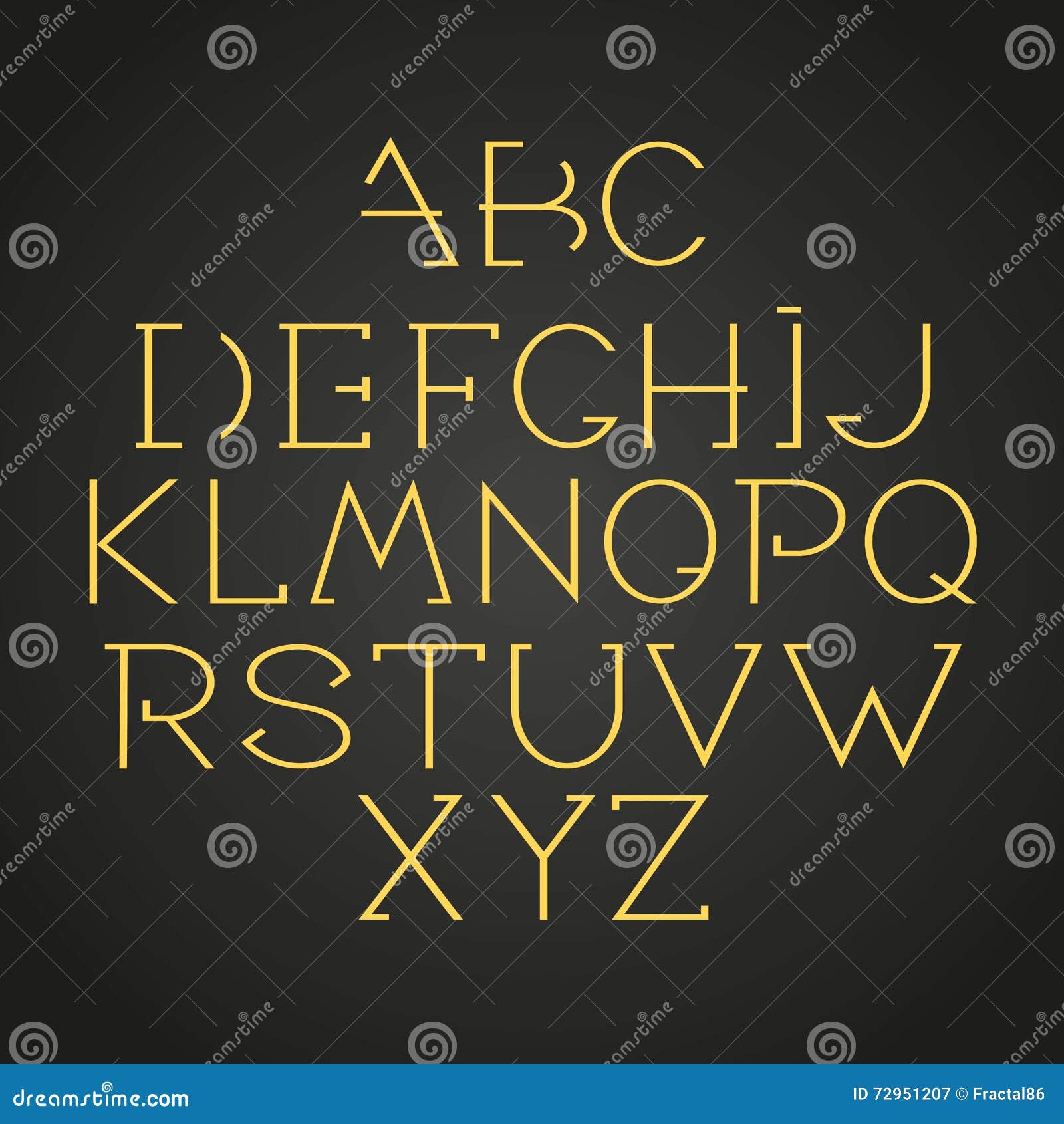 Vector Linear Font - Simple and Minimalistic Alphabet in Line Style ...