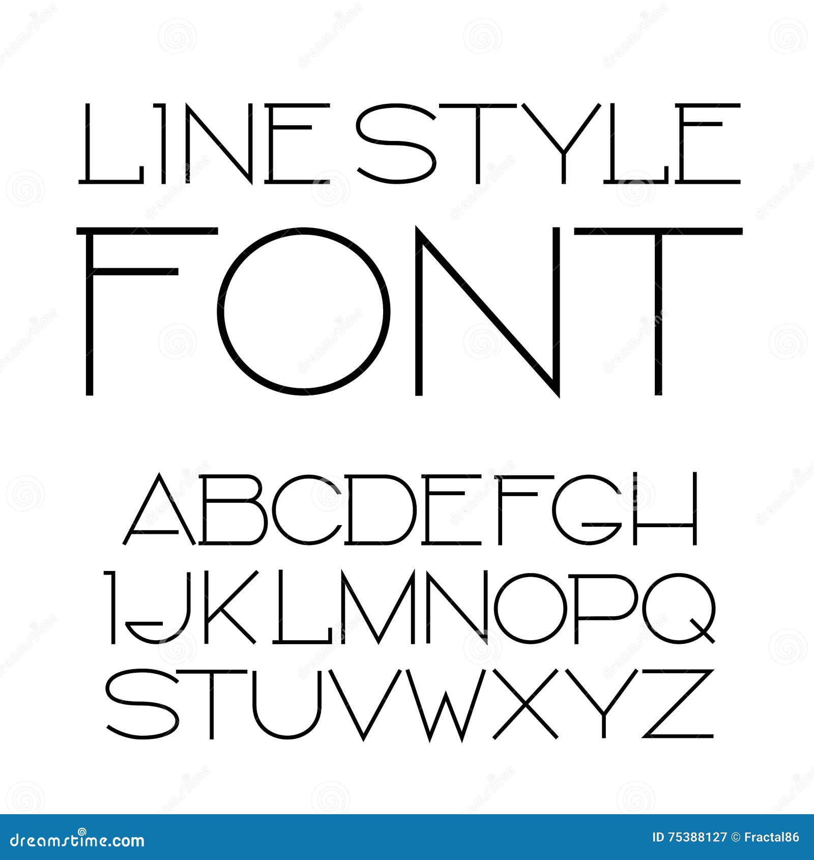 Vector Linear Font - Simple and Minimalistic Alphabet in Line Style ...