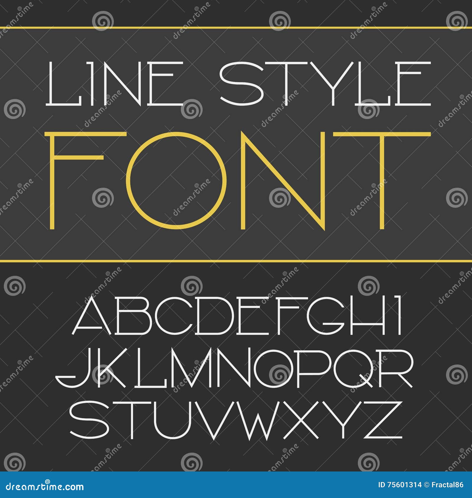 Vector Linear Font - Simple and Minimalistic Alphabet in Line Style ...