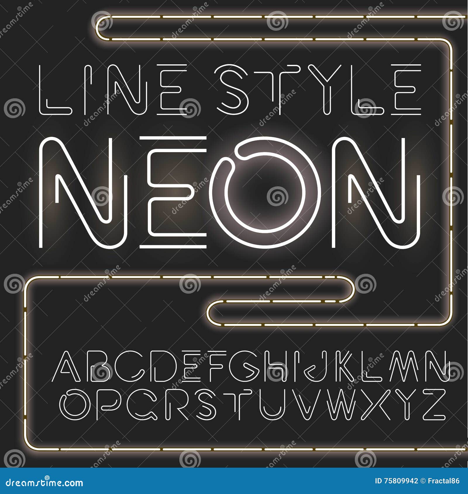 Linear Font. Vector Alphabet. | CartoonDealer.com #64221005