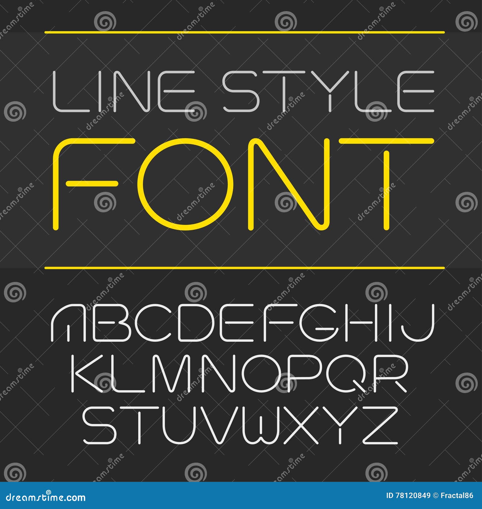 Vector Linear Font - Simple and Minimalistic Alphabet in Line Style ...