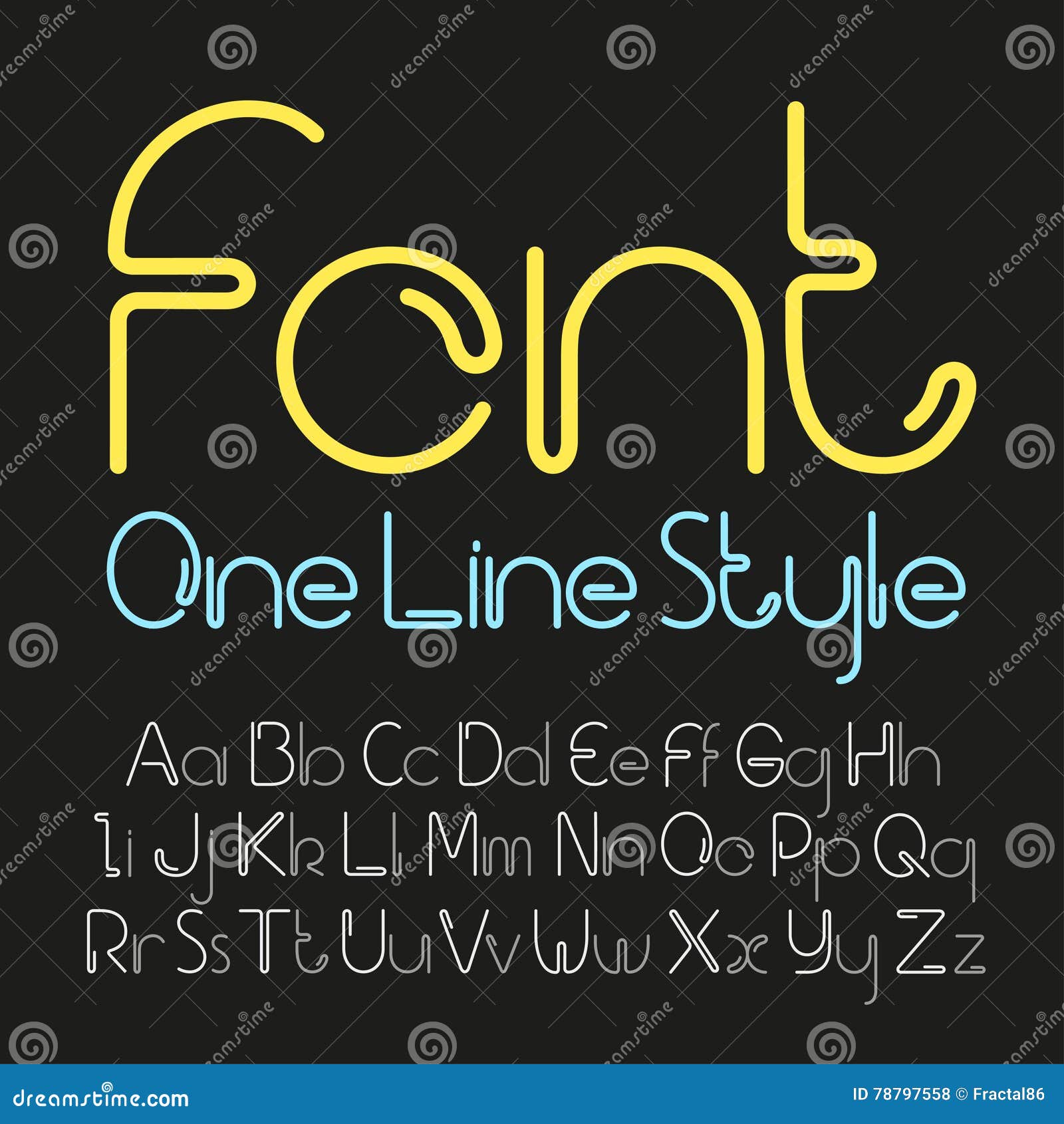 Vector Linear Font - Simple and Minimalistic Alphabet in Line Style ...
