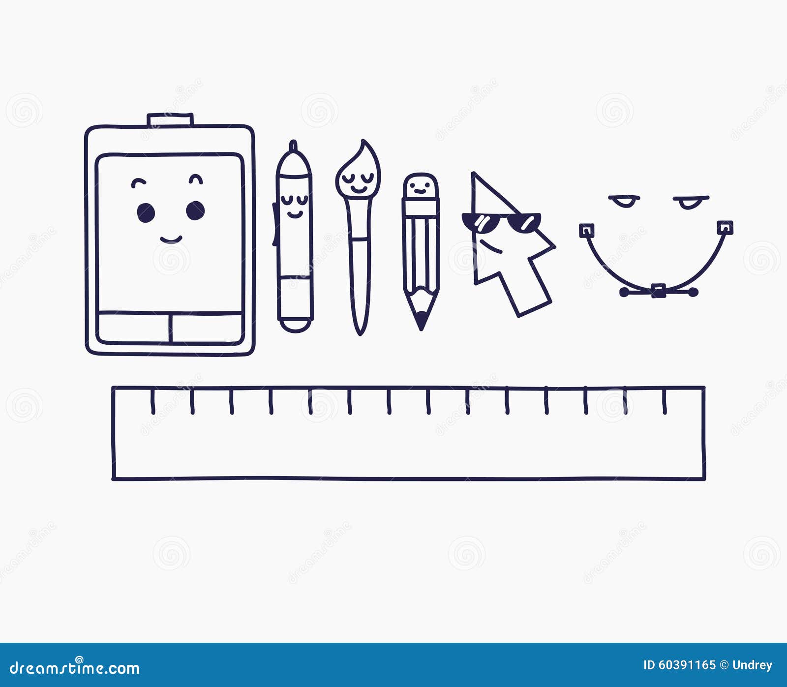 Vector Linear Graphic Design Creative Process Stock Vector ...