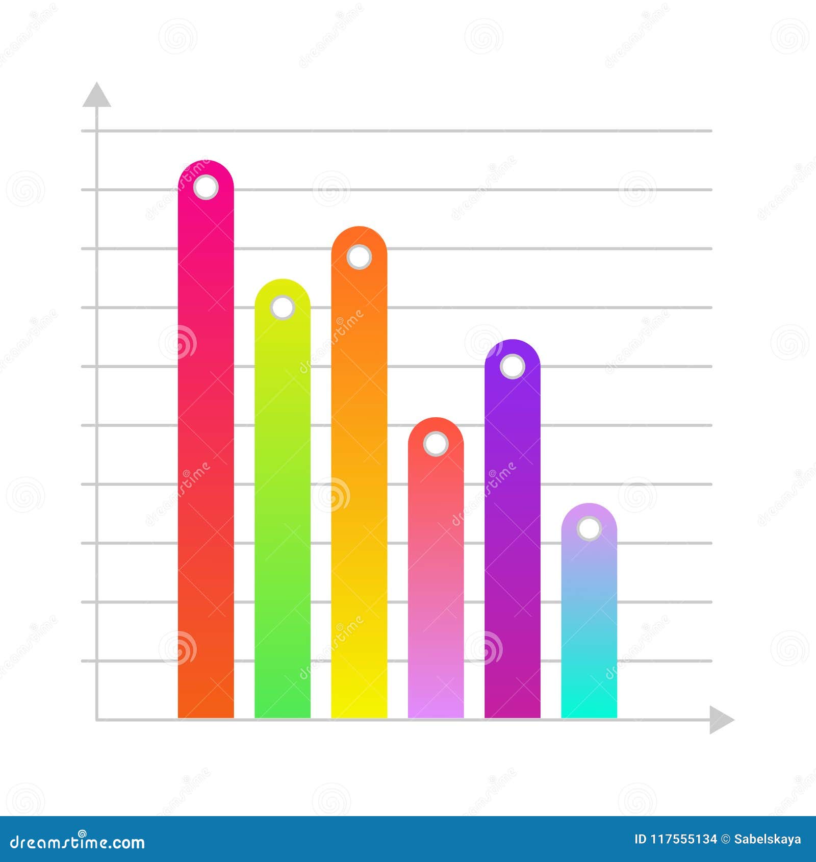Vector Linear Histogram Bar Chart Icon Stock Vector - Illustration of ...