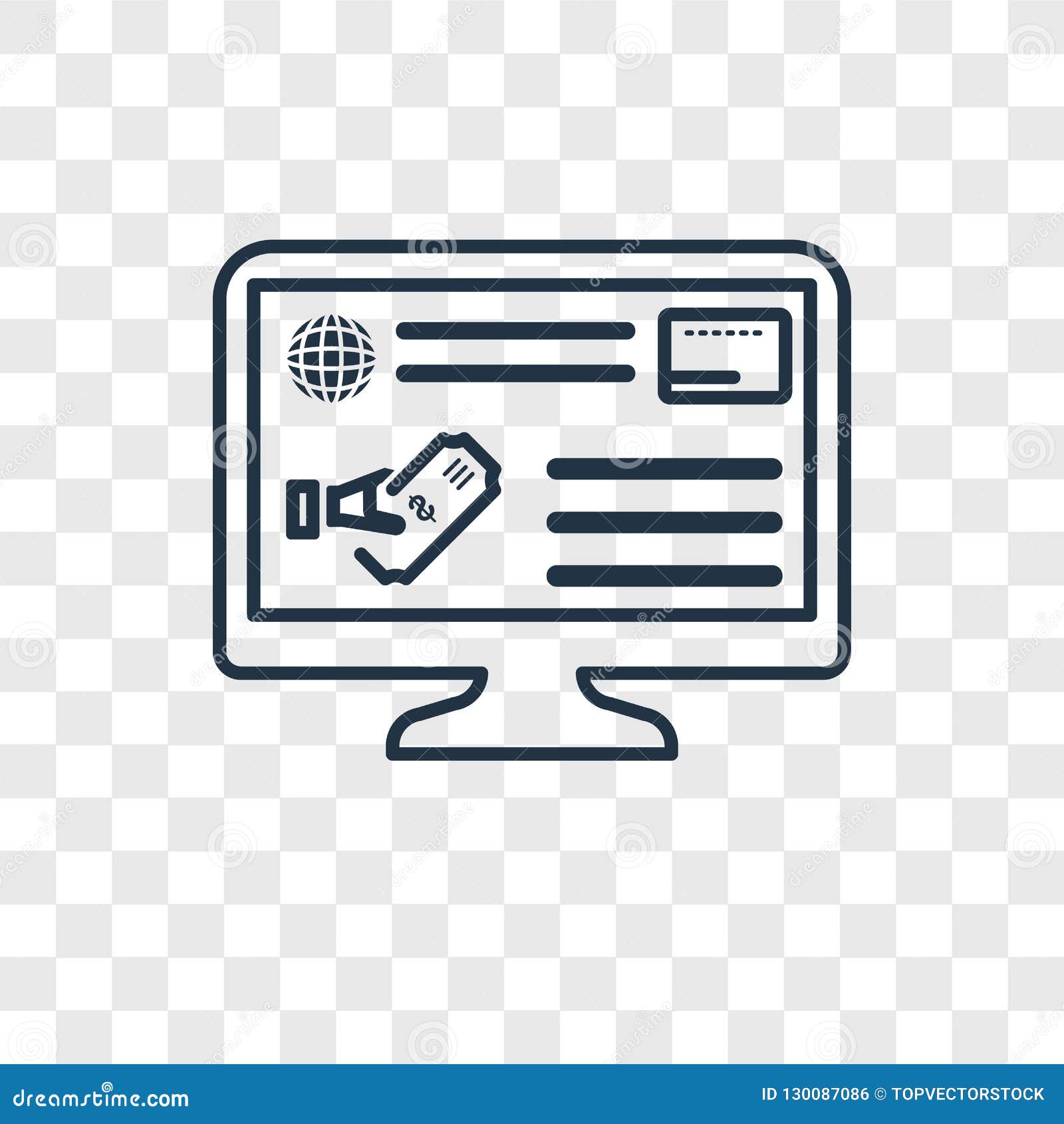 On Vector Linear Icon Isolated on Transparent Background, on ...