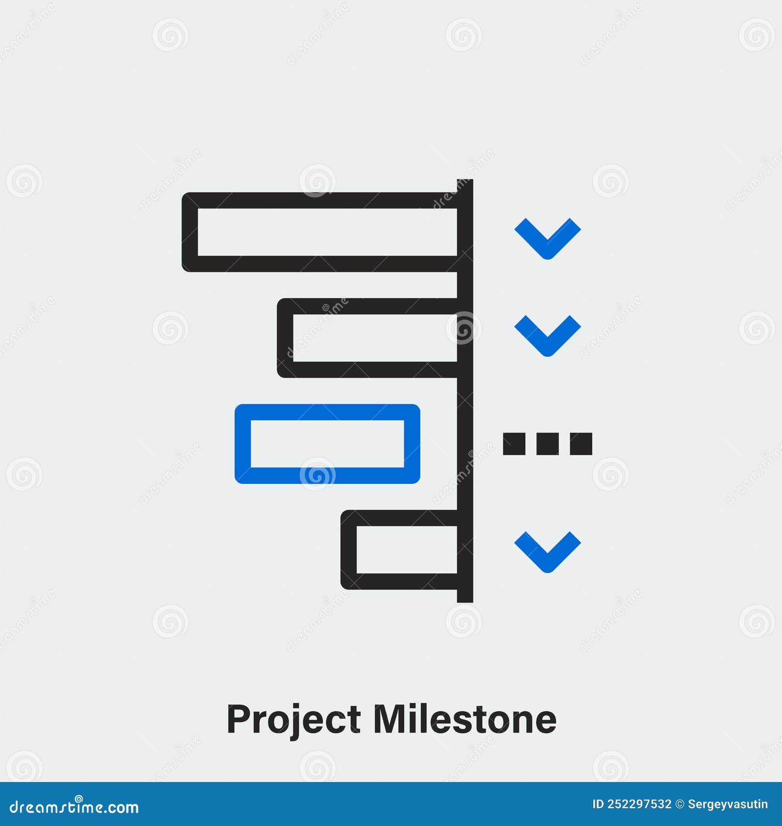 Vector Linear Icon of Project Milestone on Light Grey Background ...
