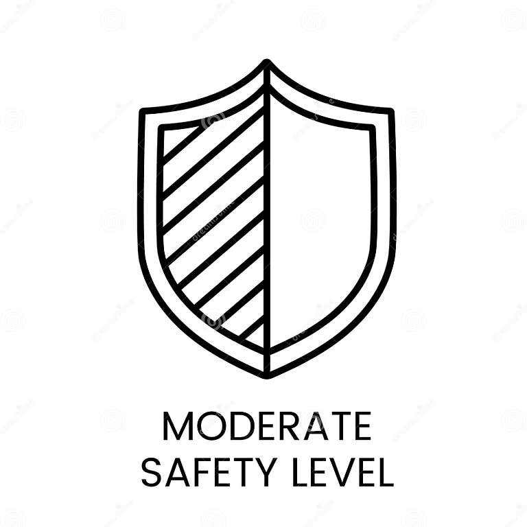 A Vector Linear Icon of a Shield Split into Two Sections, with One Half ...