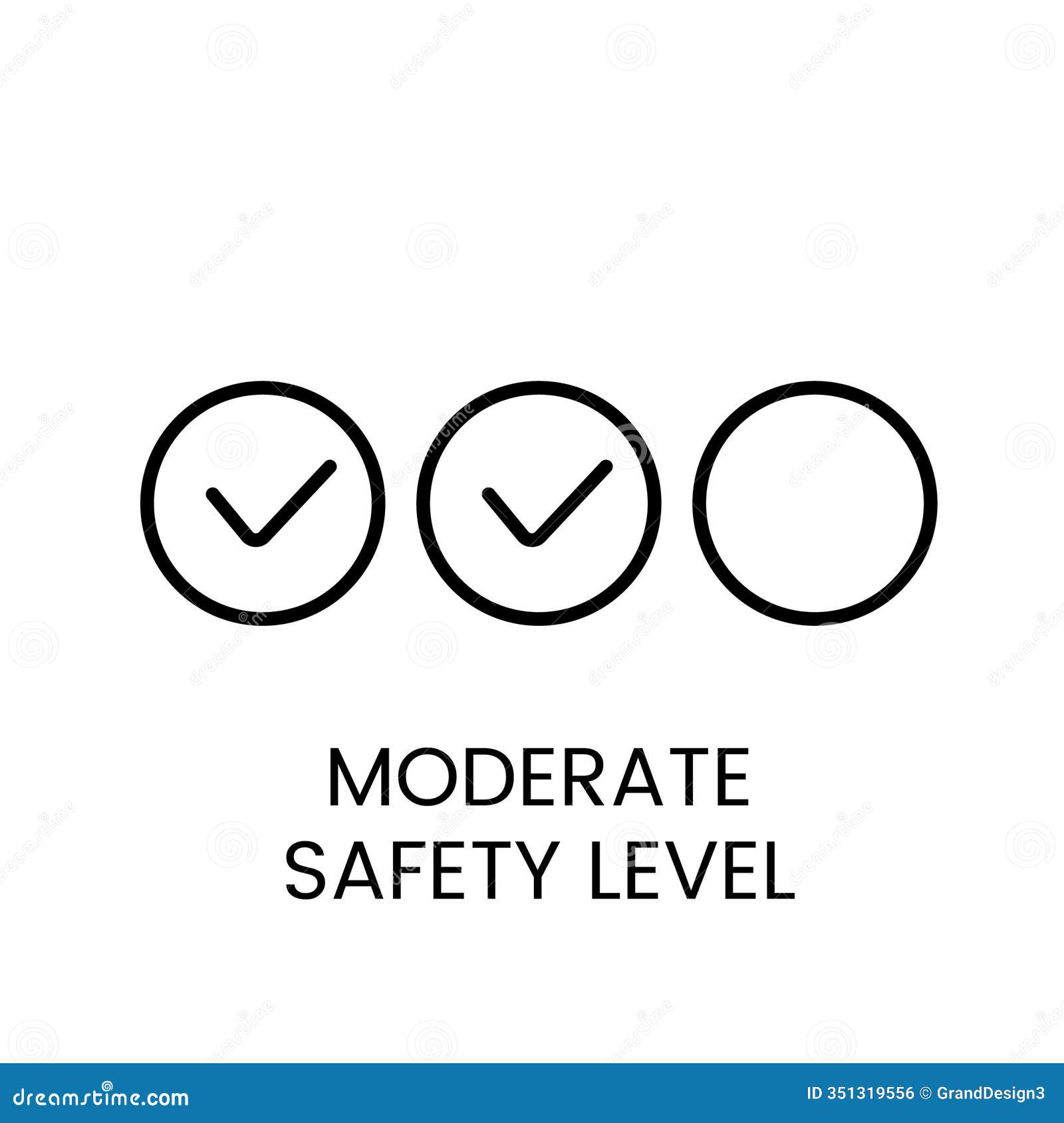 A Vector Linear Icon Of Three Circles With Check Marks In The First Two ...