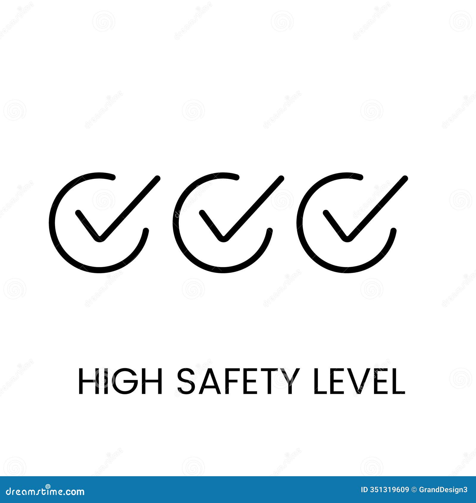 A Vector Linear Icon of Three Circles with Check Marks Inside ...