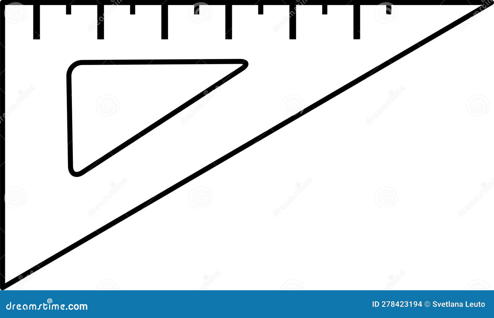 Linear Icon Triangle Ruler, School and Office Supplies, Back To School ...