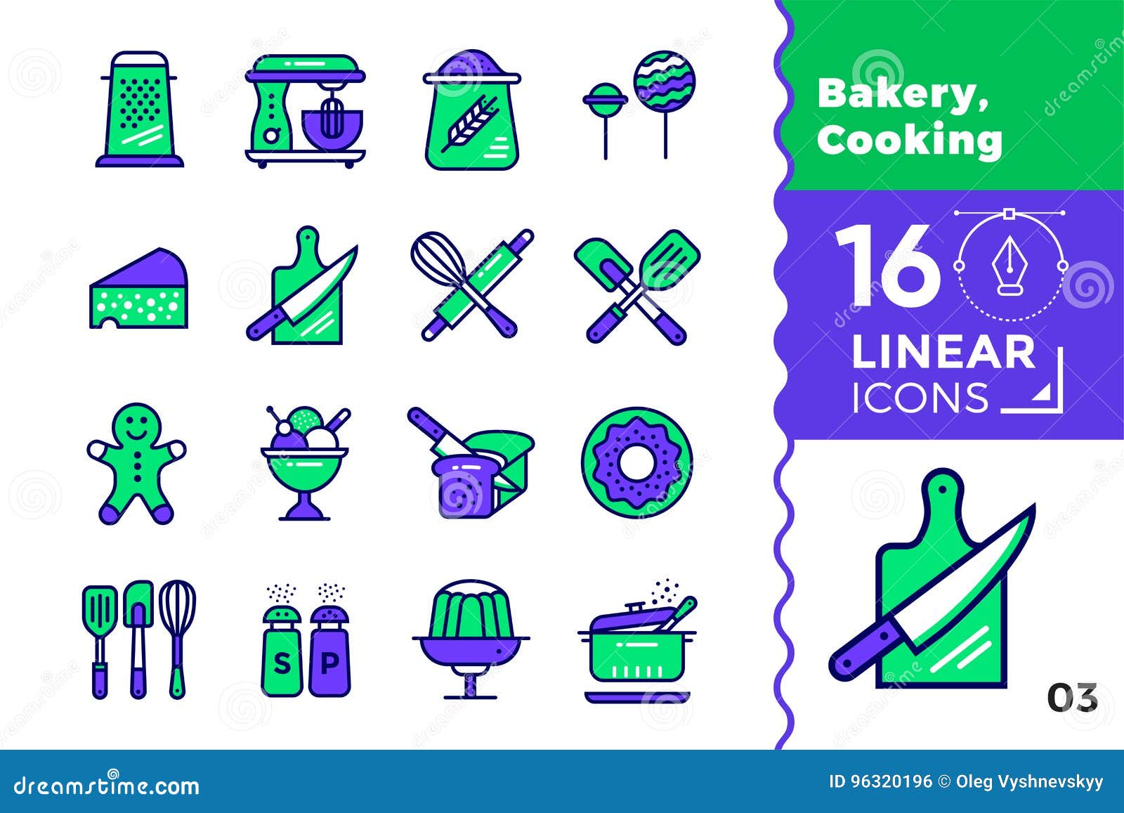 Vector Linear Icons Set of Bakery, Cooking. High Quality Modern Stock ...