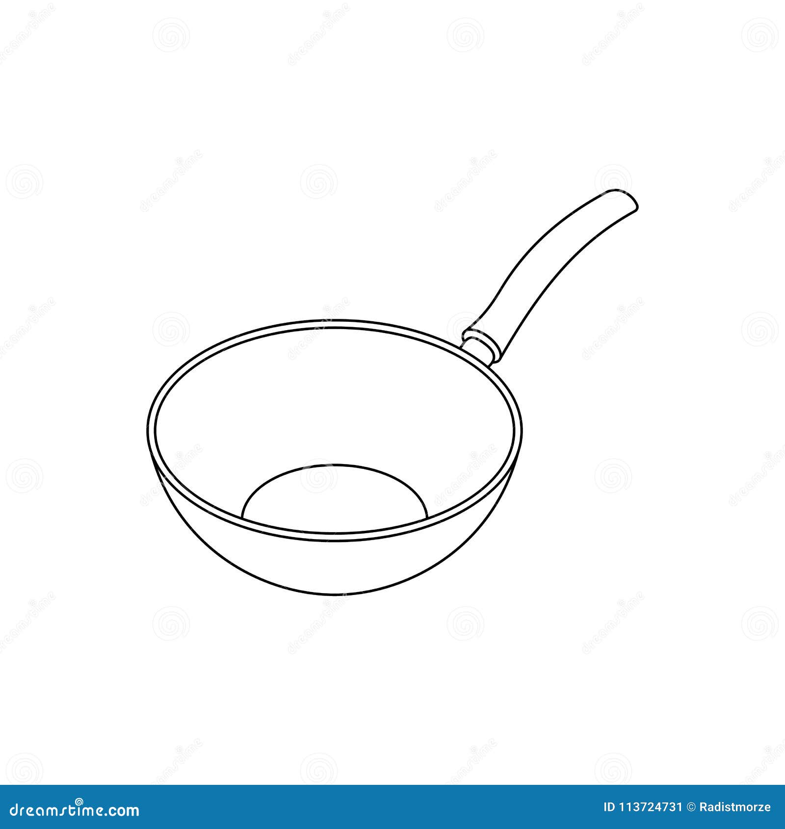 Linear Frying Pan Icon From Kitchen Outline Collection. Thin Line ...