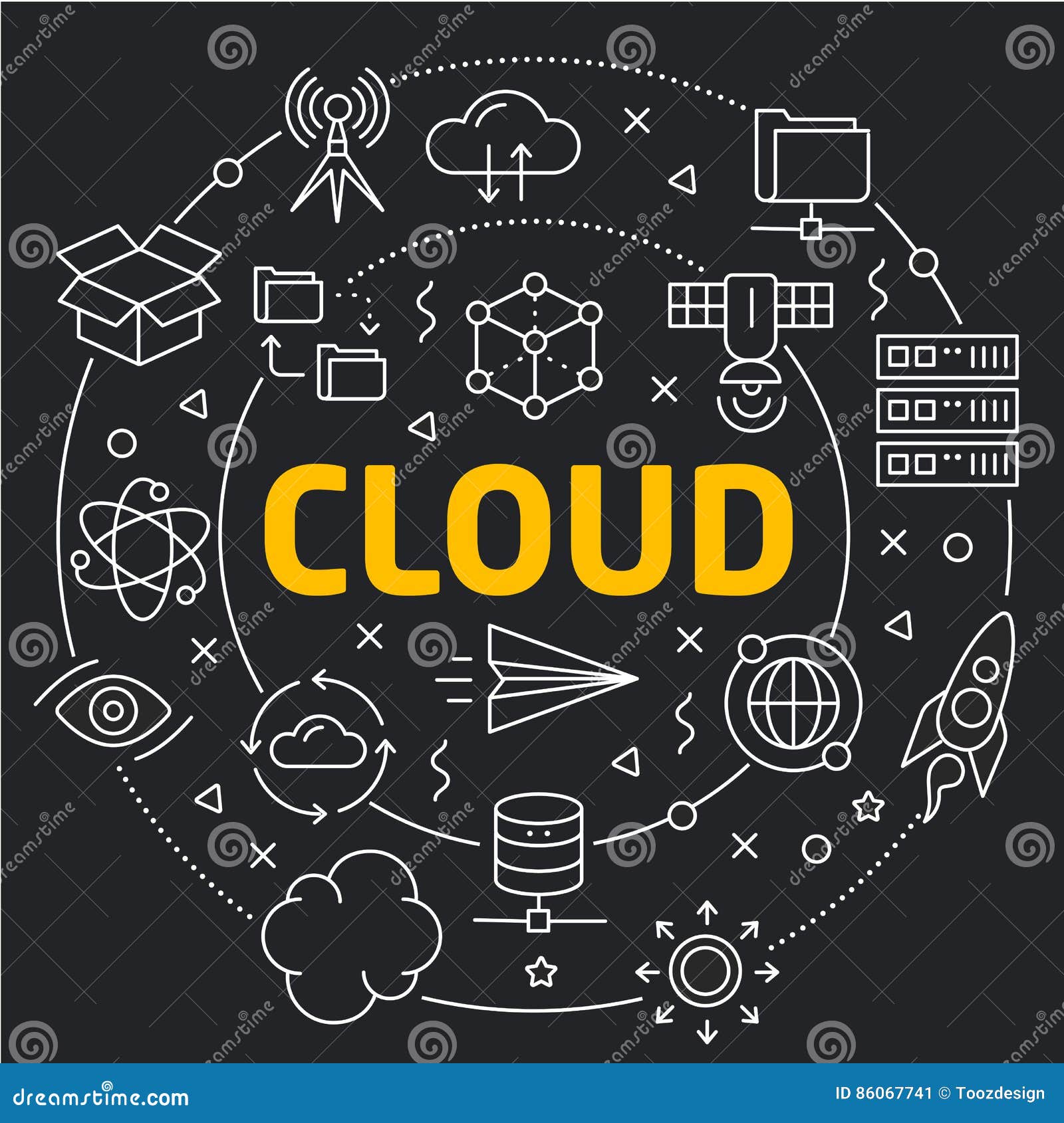 Vector Linear Illustration White Background Stock Vector - Illustration ...