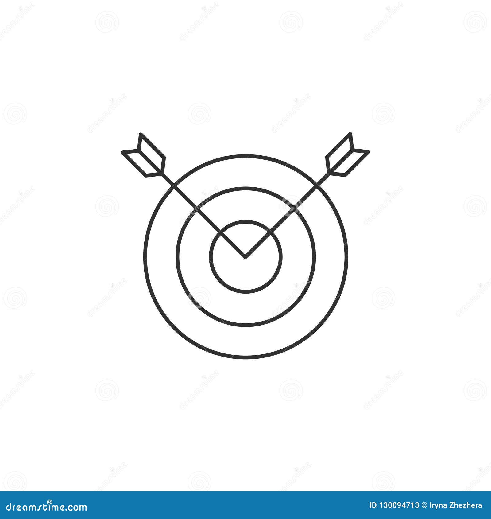 Vector Linear Image of Two Arrows Sticking Out of a Target, a Flat Line ...