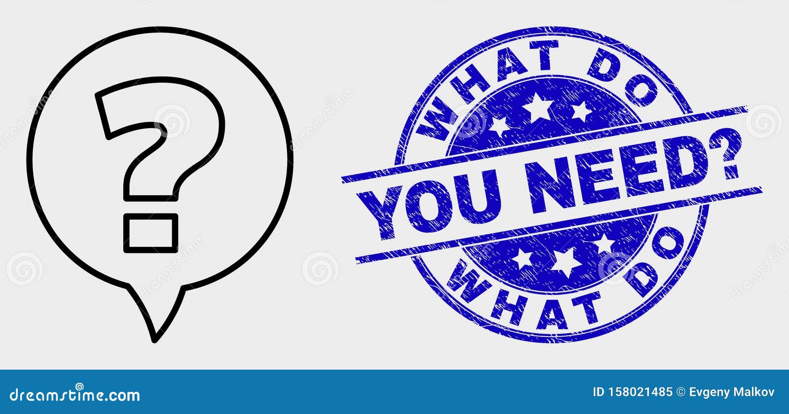 Vector Linear Question Icon and Grunge What Do You Need Question ...