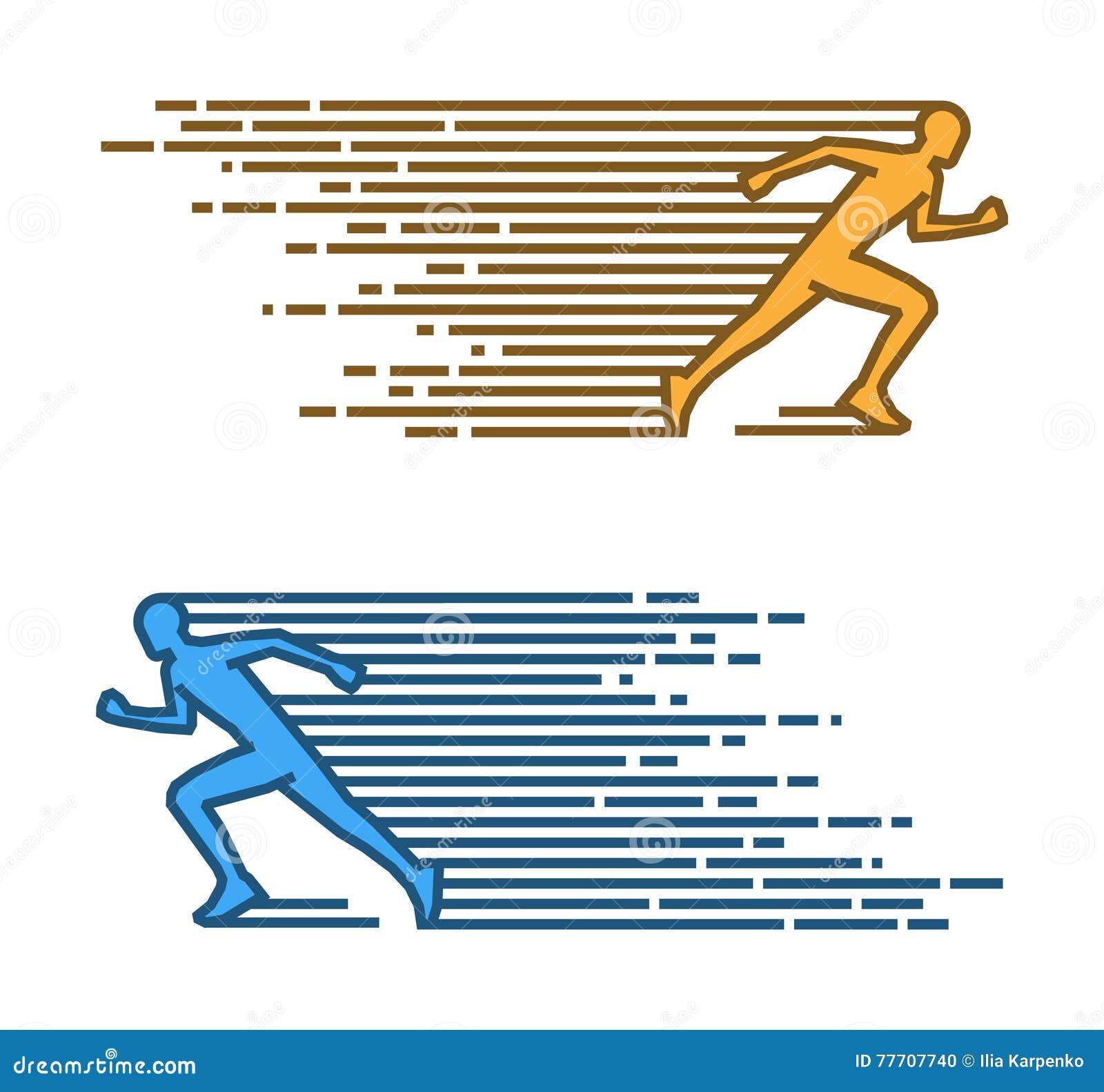 Vector Linear Running Icons. Stock Illustration - Illustration of ...