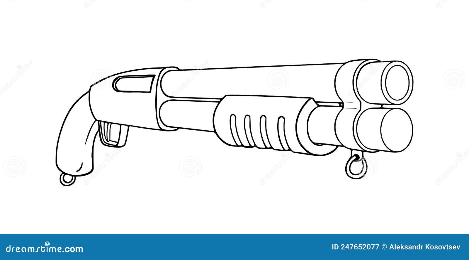 Vector Linear Sketch of a Pump Action Shotgun Stock Vector ...